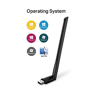 TP-Link Archer T2U Plus AC600 High Gain Dualband USB WLAN Adapter with 5dBi Antenna (up to 433 Mbit/s to 5GHz and 200 Mbit/s to 2.4GHz, Compatible with Windows 10/8.1/8/7 / XP and Mac OS X)