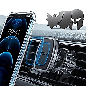 LISEN Magnetic Car Mount, [Easily Install] Car Phone Holder Mount [6 Strong Magnets] Cell Phone Holder for Car [Case Friendly] iPhone Car Holder Metal Plate Sprada
