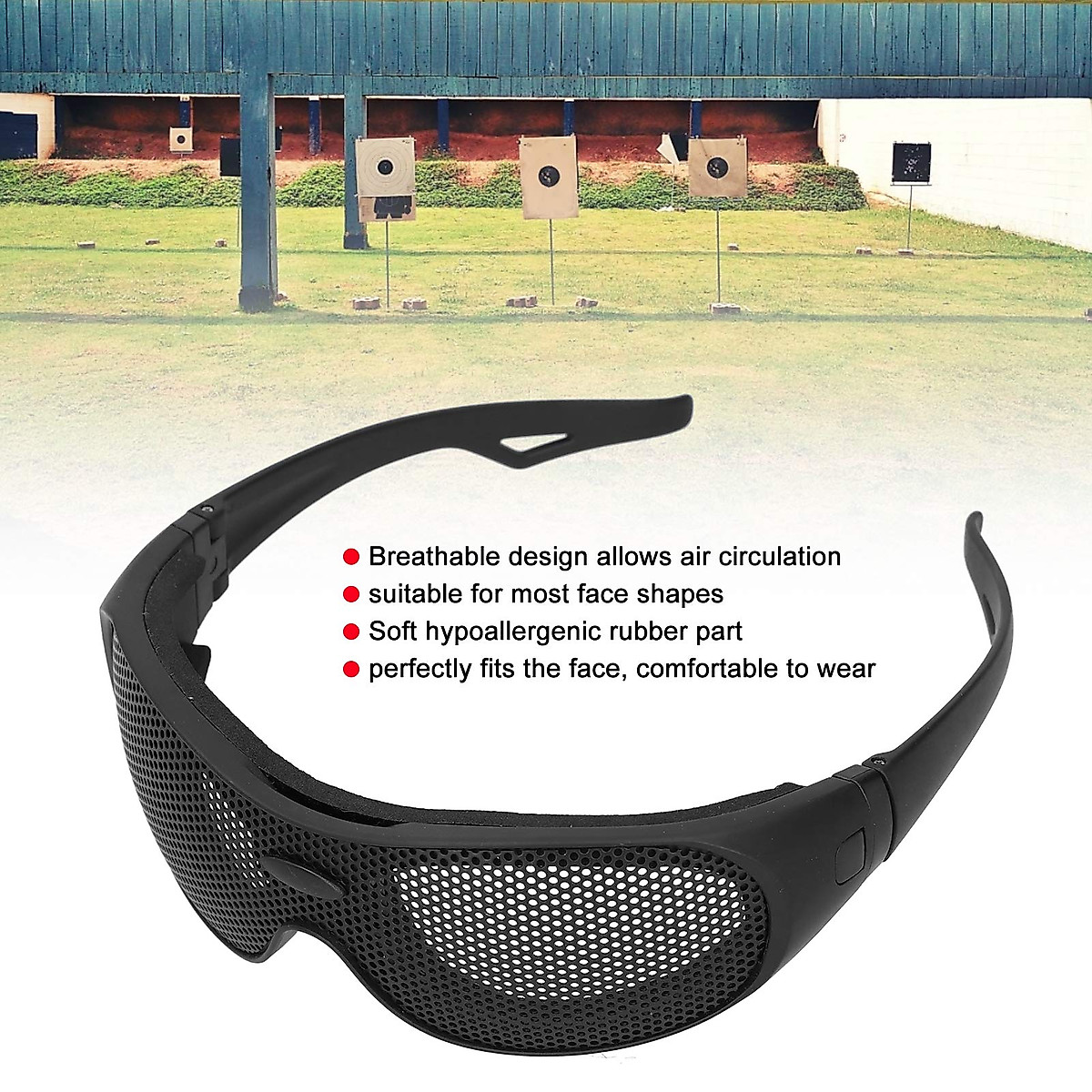 FILFEEL Safety Goggles Breathable Shock Resistant Iron Mesh Patterned Uv400 Wind And Sand For Outdoor Game Fans