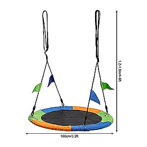 661lb Saucer Tree Swing 3.2ft for Kids Adults 900D Oxford Waterproof with Tree Hanging Straps, Steel Frame and Adjustable Ropes