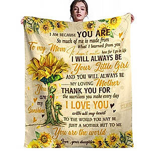 Miryoku Mom Blanket,Gifts for Mom from Daughter,Blanket for Mom Gifts,to My Best Mom Ever Blanket Dear Mom Birthday Gift, I Love You Mom Blanket as Presents from Son-50 × 60"