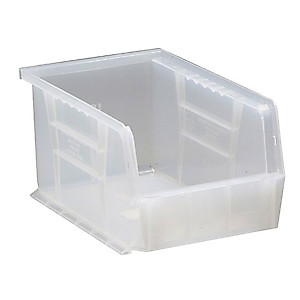 Quantum QUS221CL Ultra Stack and Hang Bin, 9-1/4" Length x 6" Width x 5" Height, Clear, Pack of 12