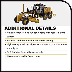 Diecast Masters 1:50 Caterpillar 150 Motor Grader | High Line Series Cat Trucks & Construction Equipment | 1:50 Scale Model Diecast Collectible | Diecast Masters Model 85667