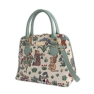 Signare Tapestry Hand & Shoulder Bag for Women |Fashionable Cross Body bag Purses for Woman |Satchel Bag for Women Girls Teen with Alice in Wonderland Design | CONV-ALICE