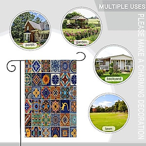Double-sided garden flag Talavera Tiles Mexican Folk Outdoor Flag Garden Flag Yard Outdoor Decoration （12×18in）.