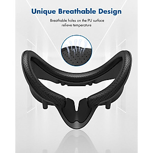 KIWI design VR Facial Interface Bracket Compatible with Valve Index, 2 pcs PU Leather Anti-dirt Sweat-Proof Foam Face Cover Pad with Lens Cover and Anti-Leakage Nose Pad
