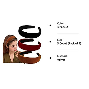 Lvyeer Velvet Wide Headbands for Women Soft Head Bands Diademas Para Mujer De Moda Hairbands for Women Girls Fashion No Slip Headband for Women Hairbands Hair Accessories