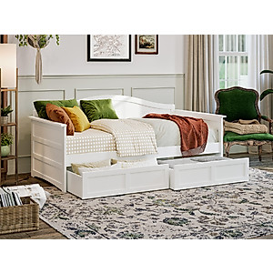 Acadia Twin Wood Daybed with Set of 2 Drawers in White