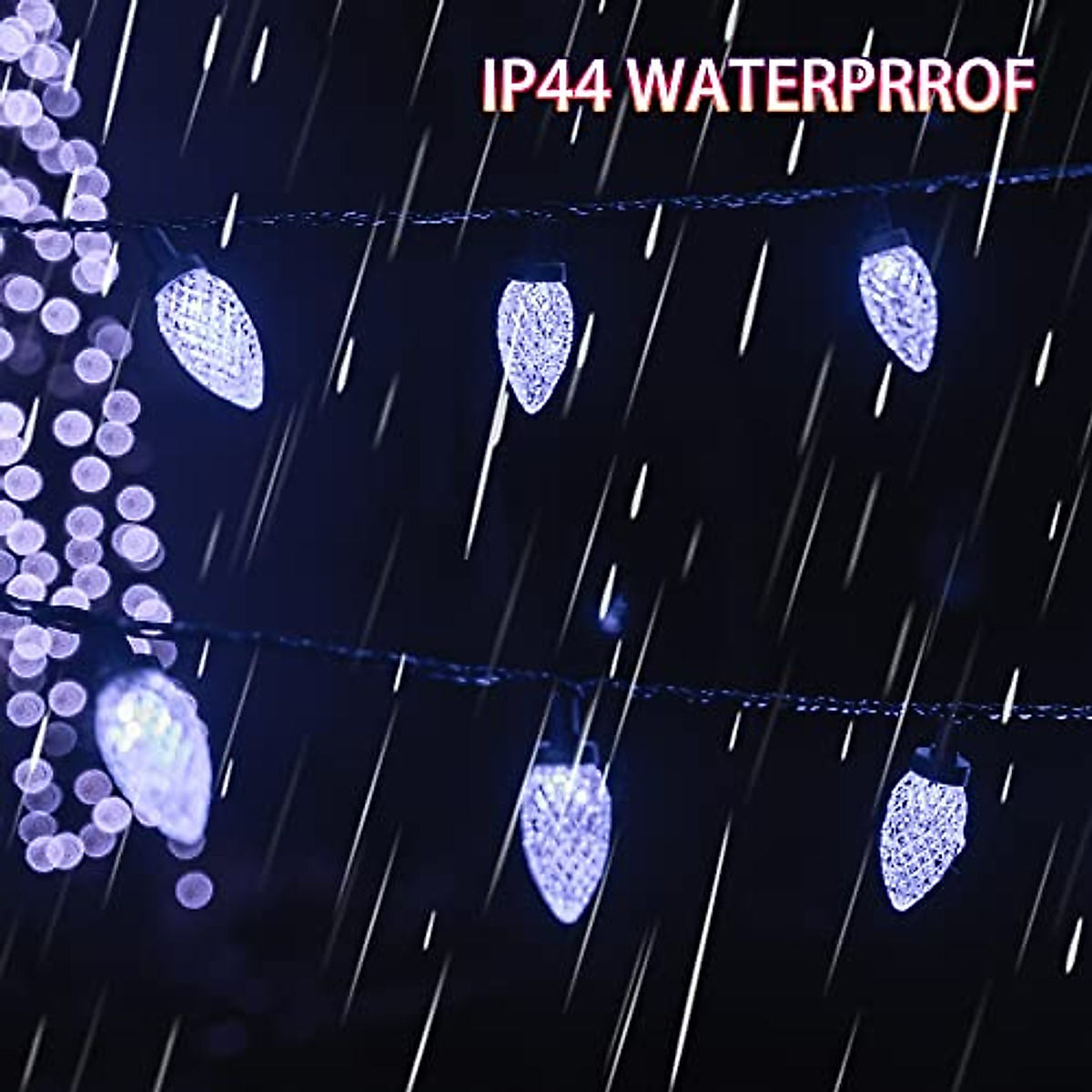 Dazzle Bright 5.5 Inch 50 Pack Christmas Light C9 Stakes + 50 LED 24.5 FT C9 Christmas String Lights