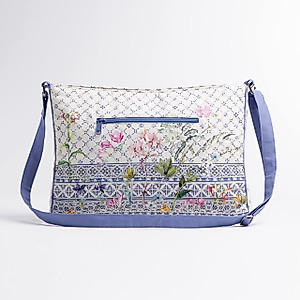 Maison d' Hermine Hand Bag Cotton Adjustable Shoulder Strap Cross Body Tote purse with Zippered & Slip Pockets for Gifts, Women Office Travel Shopping, Faience