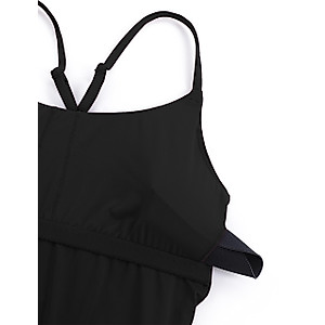 CRZ YOGA Womens One Piece Swimsuits Modest Swim Dress Tummy Control Adjustable Y-Back Straps Athletic Bathing Suit Swimwear Black X-Large