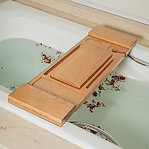 YEBDD Bathtub Tray Bath Tray Wooden Bathroom Storage Spa Bath Tub Tray Bridge Shelf Organizer Reading Rack (Size : 72cm)