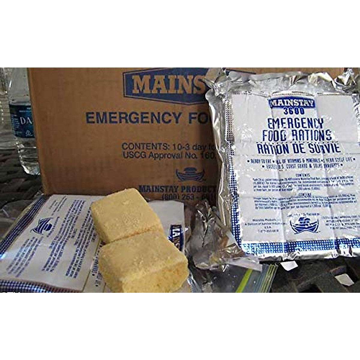 Mainstay Emergency Food Rations with Outdoors Equipment Emergency Guide-3600 Calorie Bar- Full Case