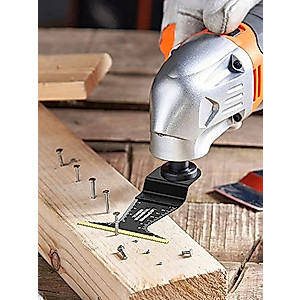 HOTBEST 20Pcs Bi-Metal Titanium Coated Oscillating Saw Blades, Sharp Wear Resistant, Fast Cutting Multitool Saw Blades with Gasket Adapters (20pcs)