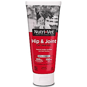 Nutri-Vet Cat Hip & Joint Paw Gel | Cat Joint Supplement | Glucasomine, MSM, and Chondroitin | Tasty & Easy to Give | 3 Ounce Tube