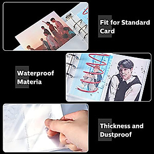CHENGU Binder Pockets Clear 4 Pocket 2 Pocket 1 Pocket Pouch Document Folders Trading Card Binder Card Sleeves Photo Album Pages for 6 Ring Binder A5 Pocket Sleeves Refill Sheets (30 Pcs)