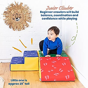 ECR4Kids SoftZone Junior Little Me Climb Crawl and Slide, Beginner Playset, Assorted, 3-Piece