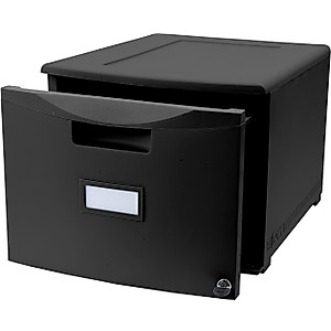 Storex 61265B01C File Cabinet, 1-Drawer, Black