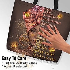 IAGM African American Tote Bags For Women Black Women Shoulder Bag Black Girl Satchel Handbags For Work, Gym