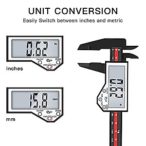 Digital Caliper, IP54 Waterproof Caliper Measuring Tool, Electronic Micrometer Vernier Caliper with Large LCD Screen, Automatic Shutdown Function, Inch and Millimeter Conversion (6 Inch /150mm)