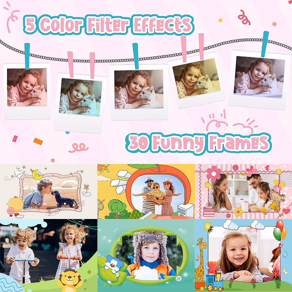Kids Camera Toddler Camera for Girls Boys,32MP Selfie Kids Toy Digital Camera with No Game,32GB Card,1080P Digital Video Camera for Kids 3-8 Years Old,Perfect Christmas Birthday Gifts for Toddlers