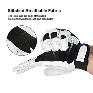 GSG Men Women Work Gardening Leather Gloves Thorn Proof Medium White Garden Working Gloves