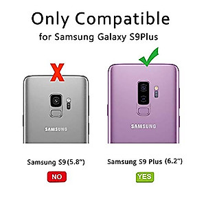 KANGYA Samsung Galaxy S9 Plus Case, Slim Silicone | Kickstand with 360° Ring Holder | Support Car Mount Samsung Galaxy S9+ Plus 6.2" Phone Case Cover for Girls Women, Purple