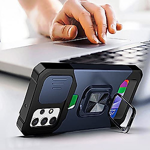 NKECXKJ Design for iPhone 13 Mini Phone Case with Screen Protector Card Holder Stand Kickstand Heavy Duty Slim Shockproof Hybrid Rugged Drop Protective Cover for Women Men Girls 5.4 inch Blue