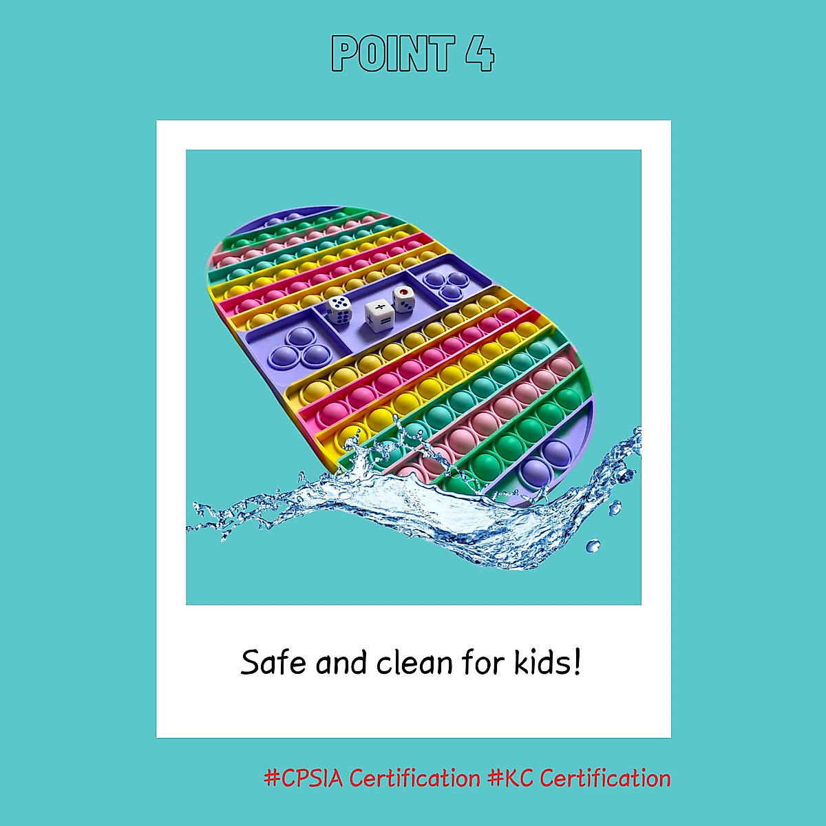 DOROTHY`S ATTIC Pop Fidget Game with dice, Big Bubble Pop Board with Three Math Dices, Math Games for Addition Subtraction Multiplication Division, Sensory Toys for Parent-Child time.