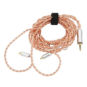 Earbuds Upgrade Cable, 2 Pin IEM Cable 0.78Mm Audio Aux Cord 1.2M 4 Core 2.5Mm Plug Silver Plated Replacement Headphone Cord, Single Crystal Copper Headphone Cable
