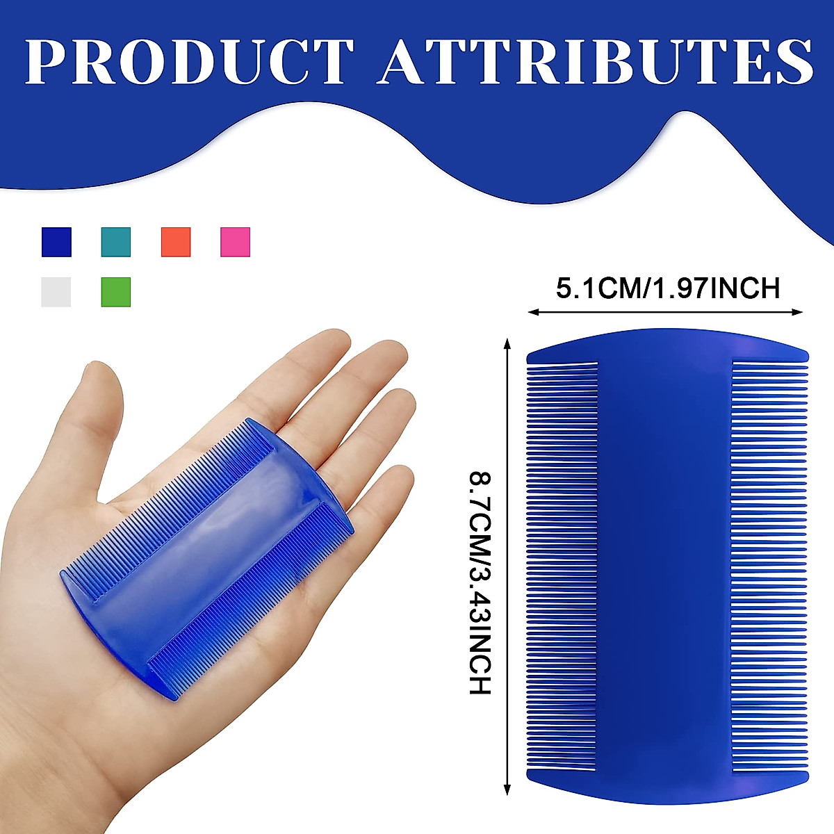 BLMHTWO 12 Pieces Flea Comb, Dog Flea Comb Flea Comb for Cat with Double-side Design Multi-colored PP Materials Sturdy Reusable Lightweight Flexible Lice Comb for Kitten Puppies