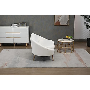 ZOBIDO Velvet Couch Modern Loveseat Sofa Twin Size Contemporary Sofas Upholstered Couch with Contemporary Velvet Upholstered Sofa Couch for Living Room and Bedroom(White)