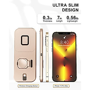 PUDOEN Wireless Charger, Foldable 3 in 1 Charging Station for Apple Multiple Devices, 18W Fast Charging Stand Compatible with Apple iWatch Series 7/6/SE/5/4/3/2/1, for iPhone AirPods Pro 3/2/1-Rose