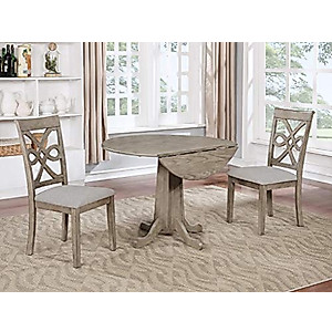 GTU Furniture Set of 2 Wood Dining Chair, Armless Chair Accent Solid Wood Modern Style in Grey