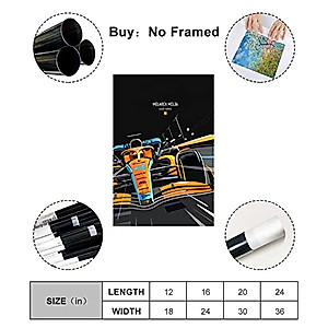 ERWYN Mclaren poster Formular One Poster F1 Walls Canvas Car Posters Wall Art Canvas For Boys Room Vintage Unframe-style 12x18inch(30x45cm)