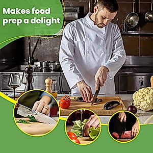 Damascus Chef Knife 8 Inch Japanese Professional 67 layer High Carbon Super Sharp Kitchen Cooking Knife, Ergonomic Ebonywood Handle With Gift Box - Anti-Rusting Forged Cutlery Knife