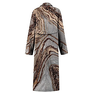 Winter Coat Women, Fashion Printed Pocket Long Sleeve Lapel Woolen Overcoat For Women Fall Coats Puffer Jackets, Womens Plus Size, Coats Made In Usa, Size Packable Jacket (XL, Coffee)