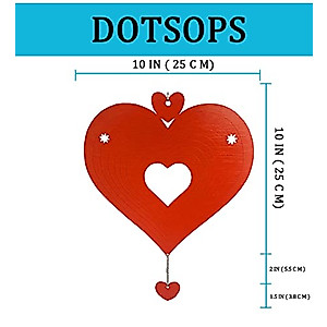 DOTSOPS Wind Spinner 360 Degree Hanging Stainless Steel,Love Wind Spinner Indoor Outdoor Garden Decoration-10“x 10