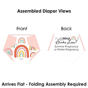 Big Dot of Happiness Hello Rainbow - Boho Baby Shower Conversation Starter - 2-in-1 Dirty Diaper Game - Set of 24