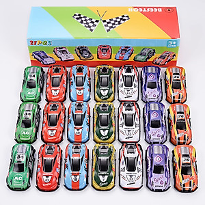 21 Pack Pull Back Toy Cars, Party Favors, Goodie Bag Stuffers, Race Vehicles Bulk, Pinata Fillers, Teacher Treasure Prize Box Toys for Boys Girls Toddlers 2,3,4,5 Years Old
