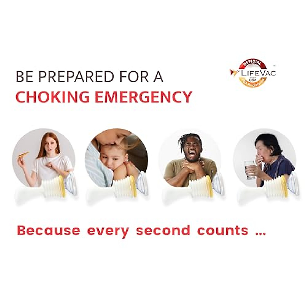 LifeVac Choking Rescue Device for Kids and Adults | Portable Airway Assist & First Aid Choking Device | Blue Travel Kit