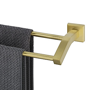 Alise Bath Double Towel Bars Towel Racks for Bathroom Lavatory,Wall Mount Towel Holder Heavy Duty SUS304 Stainless Steel Towel Hanger Towel Rail,Brushed Gold Finish,24 Inch