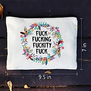 Kimoli Funny Canvas Cosmetic Bag Makeup Bags Cute Travel Bag Birthday Gifts Friend Gifts for Women (Style-B)