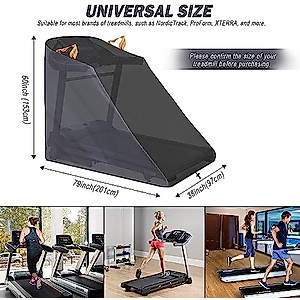 Autolion Treadmill Cover Non-Folding Treadmill Cover Dustproof and Waterproof Cover Oxford Cloth Waterproof Sunscreen Cover(Black&Grey)