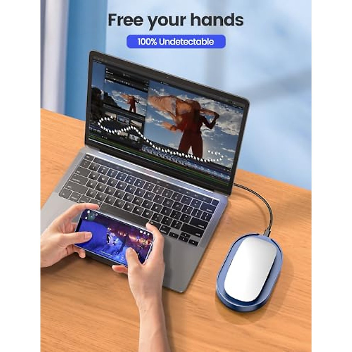 Vaydeer Undetectable Mouse Mover, M4 Mouse Jiggler Device with ON/Off Switch, Driver-Free Shaker Wiggler Mouse Movement Simulation for Computer Awakening, Gift Ideal for Men/Women