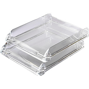 Rexel Nimbus Letter Tray Self-Stacking Acrylic Clear Ref 2101504 by Rexel
