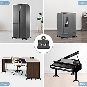 KEDSUM Furniture Movers with Wheels, 1150 Lbs Capacity Heavy Duty Furniture Dolly, 10 Inch Upgrade Steel Tri-Dolly Set with Lifter, 3 Wheel Furniture Roller Mover Dolly for Sofa, Piano and Pool Table