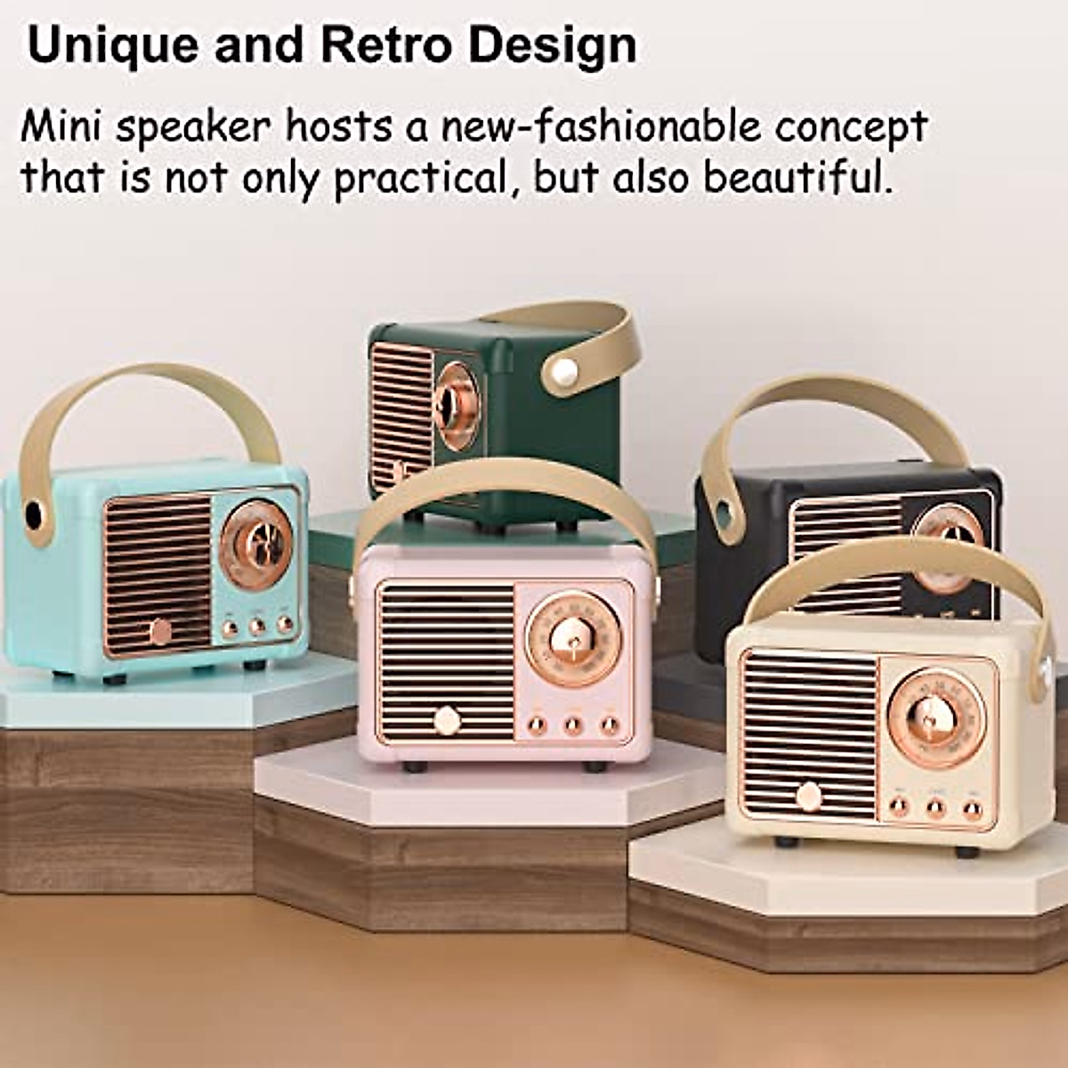 Baolira Vintage Retro Bluetooth Speaker Wireless Mini Speaker,Blue Speaker with Crystal Clear Stereo Sound Rich Bass, Retro Portable Speaker for iPhone,Android Devices and Tablet(Blue)