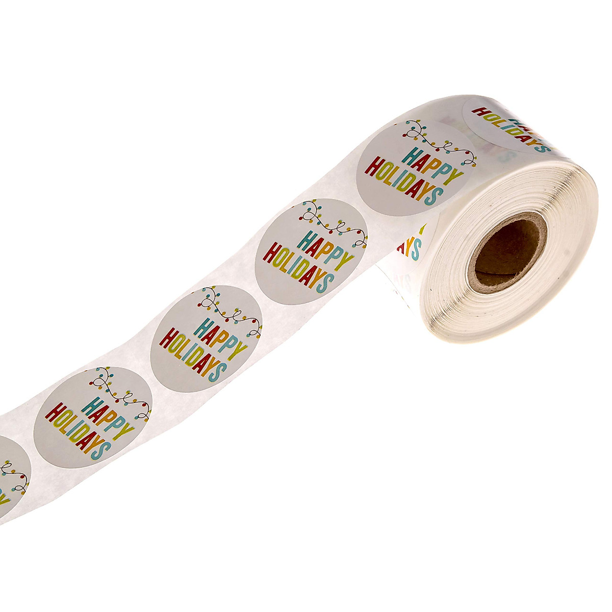 String of Lights Happy Hoildays Stickers / 500 Festive Christmas Lights Labels / 1.5" Small Business Holiday Label/Winter Envelope Seals/Made in The USA