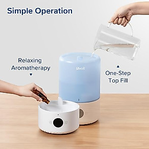 LEVOIT Dual 200S Smart Humidifiers for Bedroom, Top Fill, Customize Humidity for Home, Baby Nursery & Plants with Humidistat, Essential Oil Diffuser, Schedule, Timer, APP & Voice Control, 3L, Blue